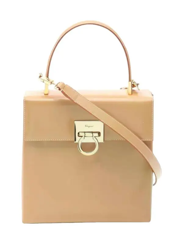 FERRAGAMO 2010s Gancini 2-way Leather Tote Bag - Neutrals