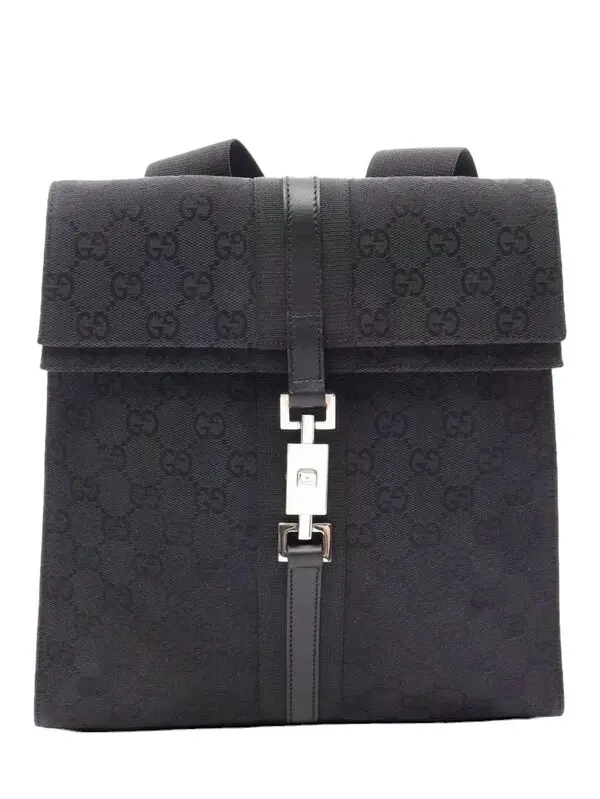 Gucci 2000s Gg Canvas Backpack - Black