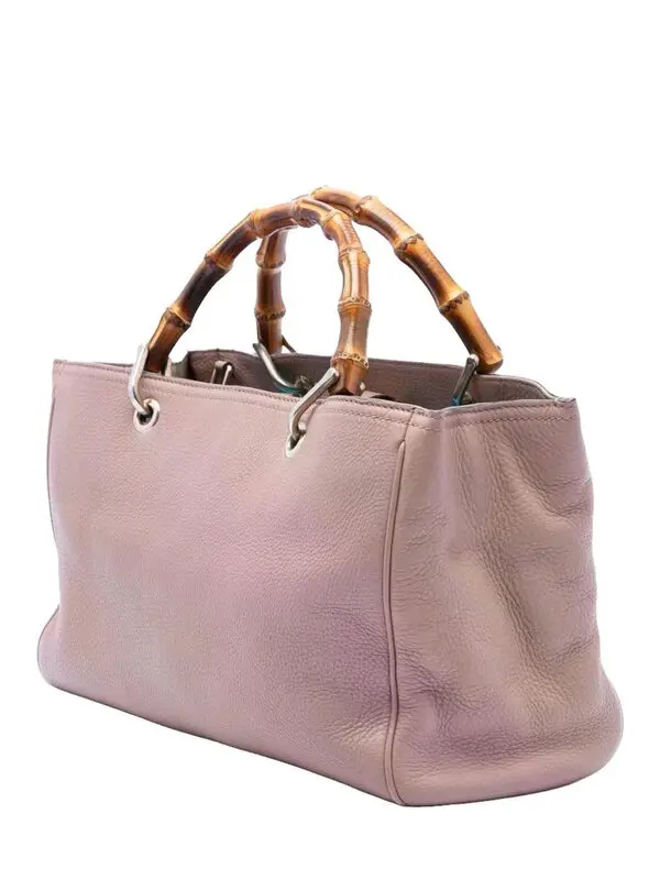 Gucci Calfskin Bamboo Shopper Satchel - Pink