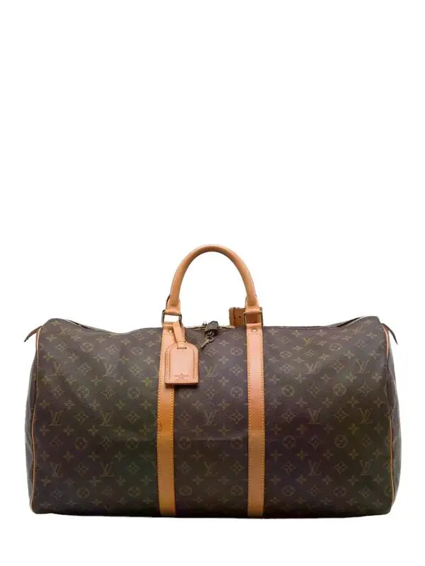 LOUIS VUITTON Monogram Keepall 55 Travel Bag - Brown