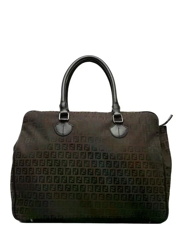Fendi Zucchino Canvas Business Bag - Brown