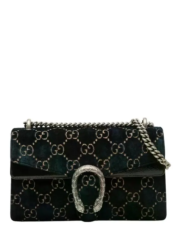 Gucci Gg Velvet Dionysus Shoulder Bag - Blue
