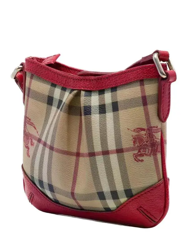 Burberry 2000-2017 Mini Haymarket Check Coated Canvas Hartham Crossbody Bag - Red