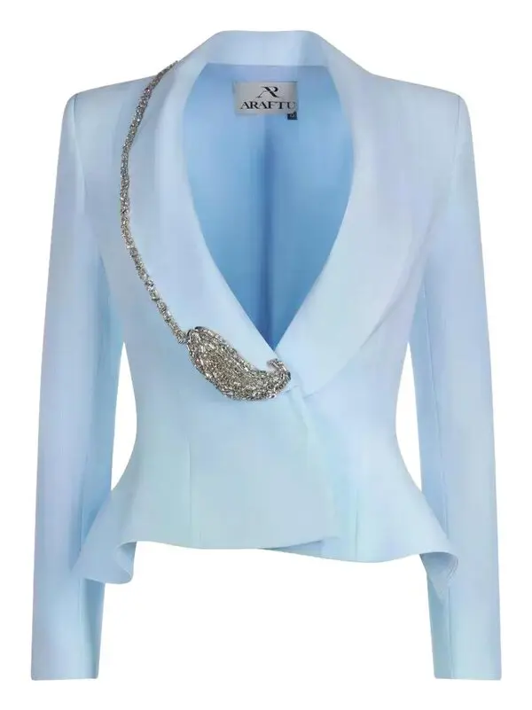 ARAFTU Crystal-embellished Peplum Suit - Blue
