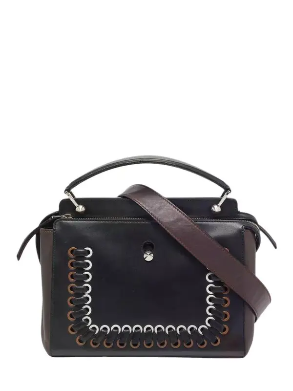 Fendi Dotcom Whipstitch-detailing Crossbody Bag - Black