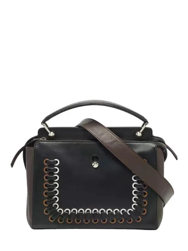 Fendi Dotcom Whipstitch-detailing Crossbody Bag - Black