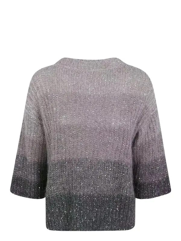 D.exterior Sequin-embellished Chunky Knit Sweater - Brown
