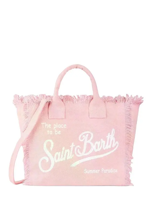 MC2 SAINT BARTH Colette Tote Bag With Fringe Trim - Pink