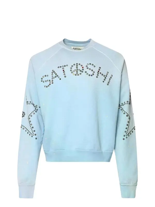 SATOSHI NAKAMOTO Star-studded Crew-neck Sweater - Blue