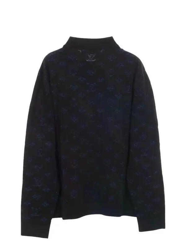 LOUIS VUITTON Monogram Pattern Zip-up Jacket - Black