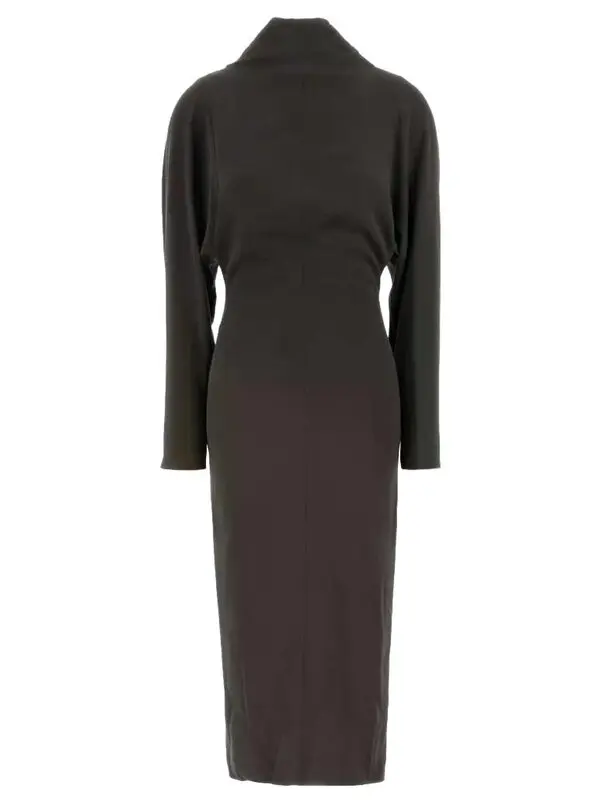 Giorgio Armani V-back Midi Dress - Grey
