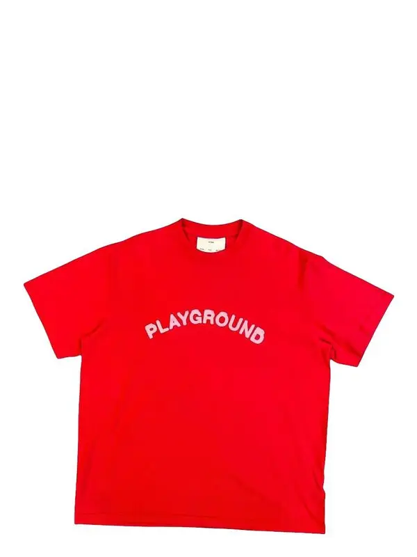 SONG FOR THE MUTE Playground Slogan-print T-shirt - Red