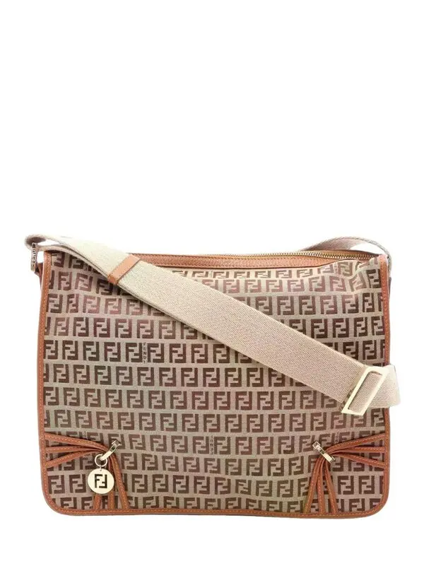 Fendi 2000s Zucchino Pattern Shoulder Bag - Neutrals