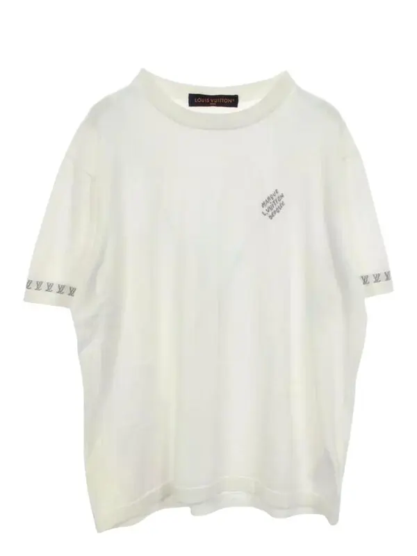 LOUIS VUITTON 2000s Logo-knit T-shirt - White
