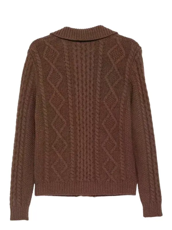 RAKKI Cable Knit Cardigan - Brown