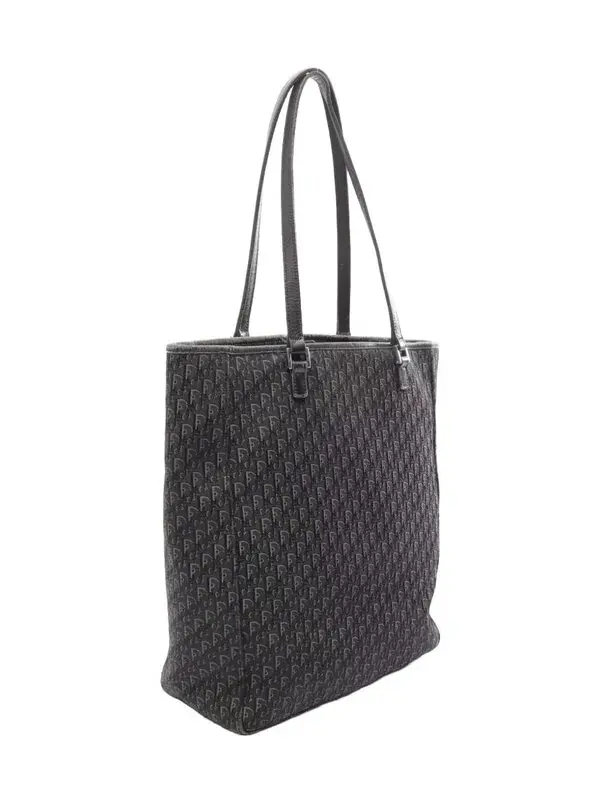 Dior 2000s Trotter Monogram Tote Bag - Black