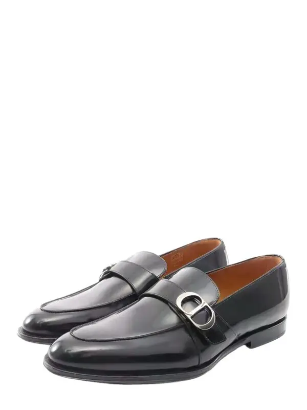 Dior Leather Cd Logo Loafers - Black