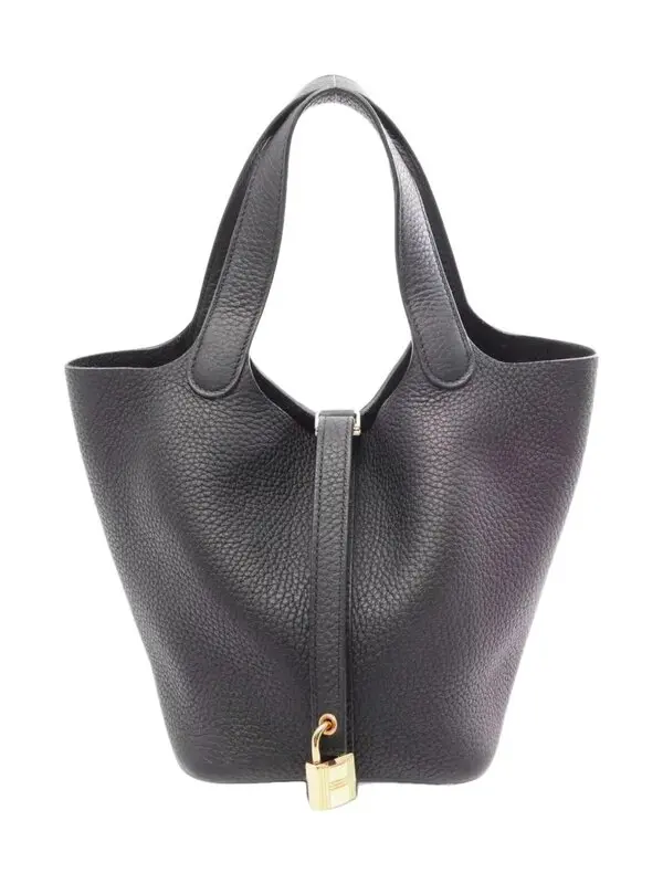 Hermès 2025 Pm Picotin Lock Leather Tote Bag - Black