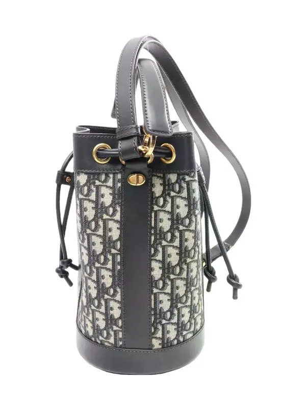 Dior 2010s Oblique Canvas Bucket Bag - Blue