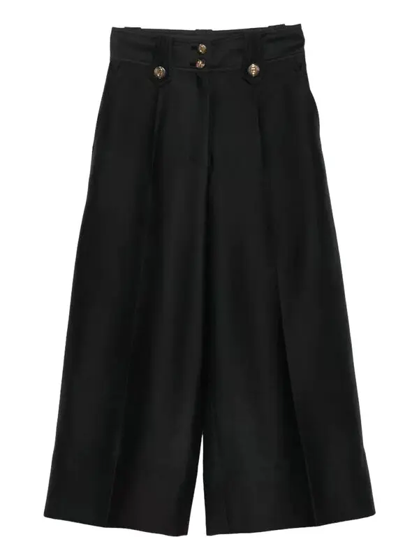 Zimmermann Valiant Culotte Button-embellished Cropped Trousers - Black