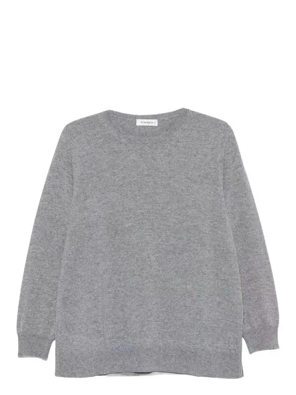 KANGRA Fine-knit Crew-neck Sweater - Grey