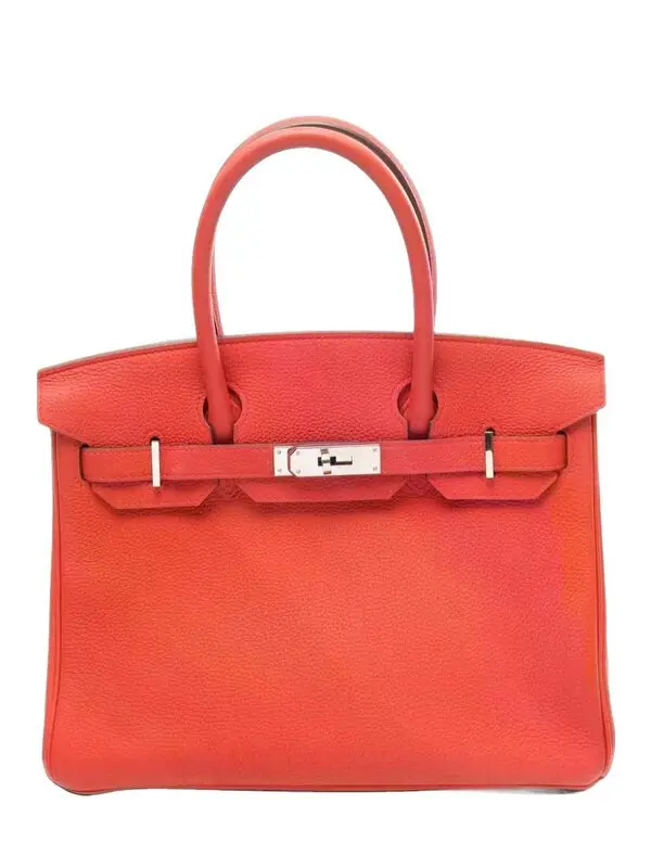 Hermès 2010s 30 Birkin Tote Bag - Red