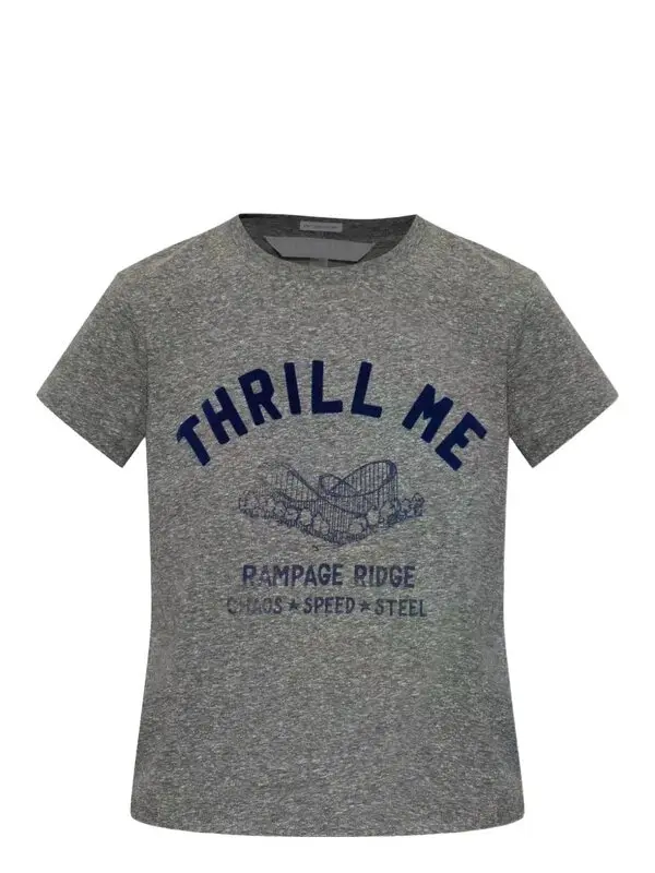 MOTHER The Boxy Goodie Goodie Slogan-print T-shirt - Grey