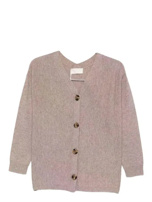 I BLUES Taupe Marl Effect Button-up Cardigan - Neutrals