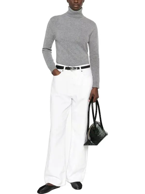 I BLUES Roll Neck Knitted Sweater - Grey