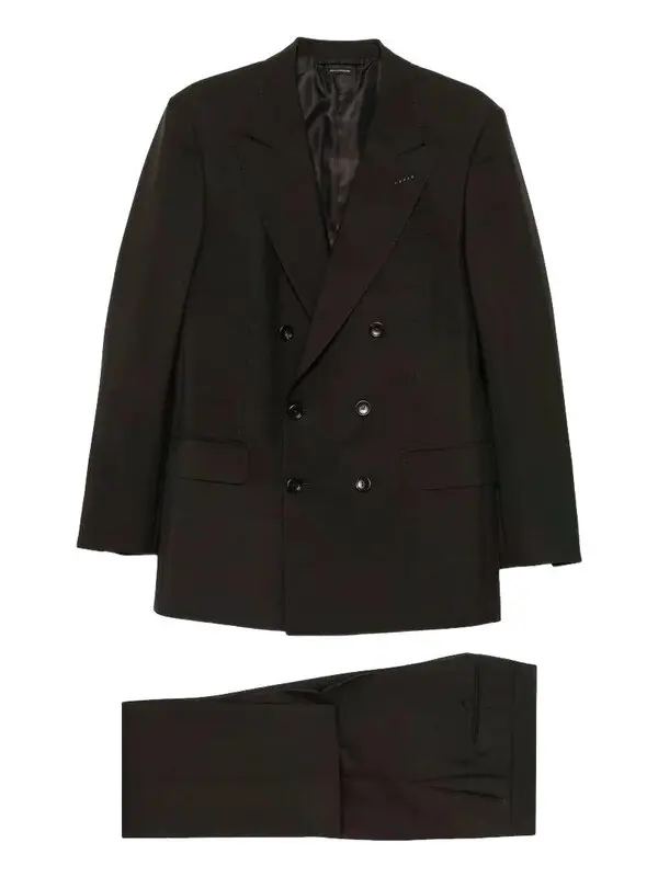 TOM FORD Double-breasted Peak-lapel Suit - Brown