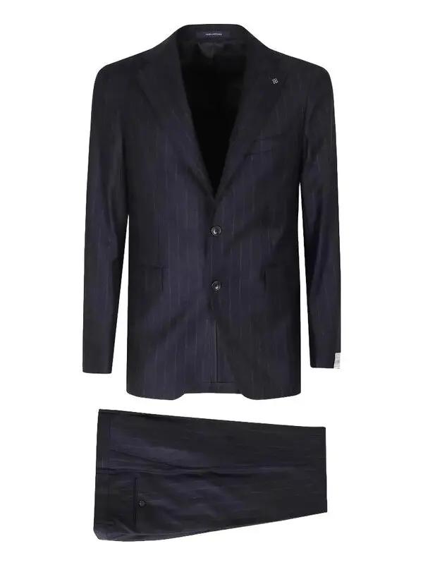 Tagliatore Pinstripe-pattern Single-breasted Suit - Blue
