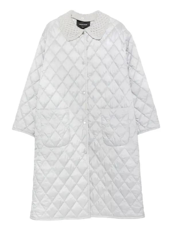 Fabiana Filippi Quilted Knit-collar Coat - Grey