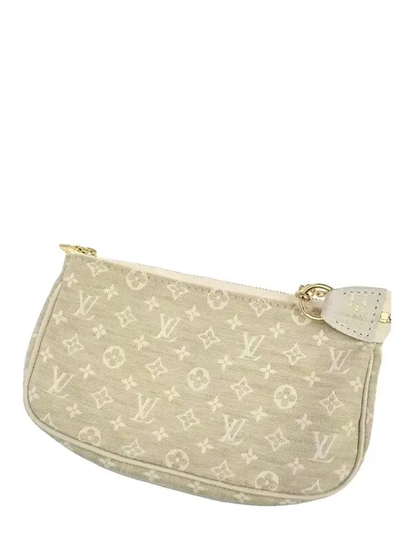 LOUIS VUITTON Monogram Mini Lin Bucket Bag - White