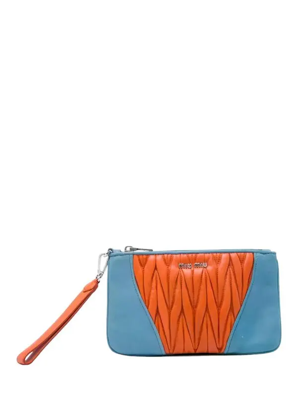 Miu Miu Bicolor Matelasse Nappa Clutch Bag - Blue