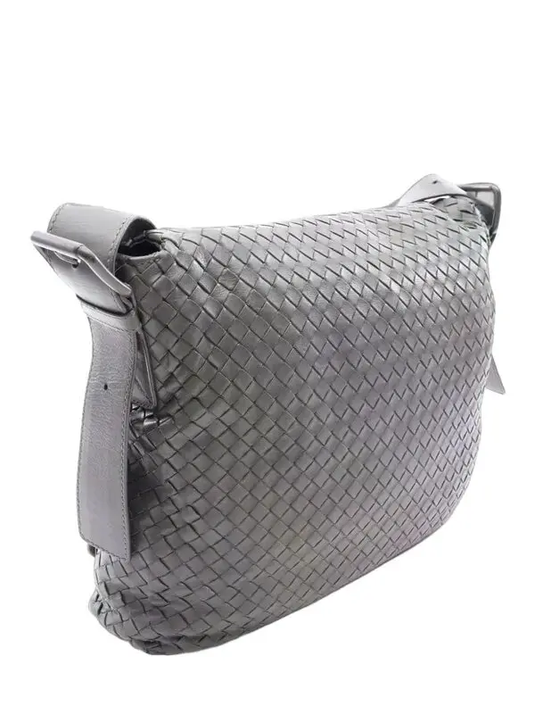 Bottega Veneta 2000s Intrecciato Messenger Bag - Grey