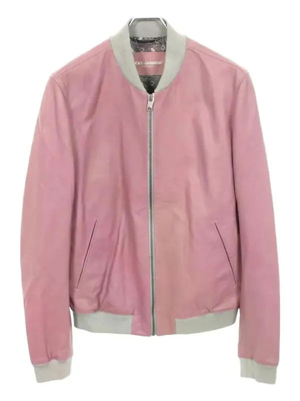 Dolce & Gabbana Lambskin Bomber Jacket - Pink