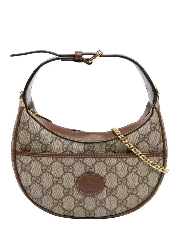 Gucci Mini Gg Supreme Half Moon Bag Satchel - Neutrals