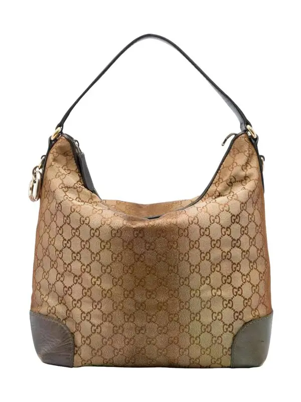 Gucci Gg Lurex Heart Bit Shoulder Bag - Brown