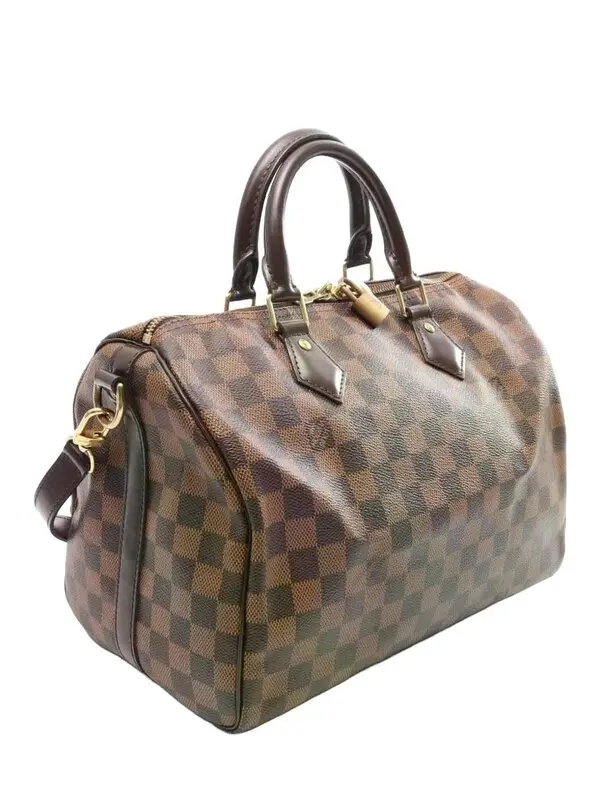 LOUIS VUITTON 2016 30 Speedy Bandoulière Damier Ebène Tote Bag - Brown