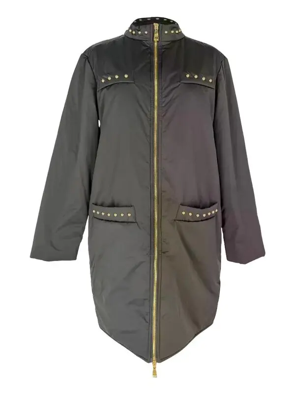 Moschino Studded Zip-up Coat - Black