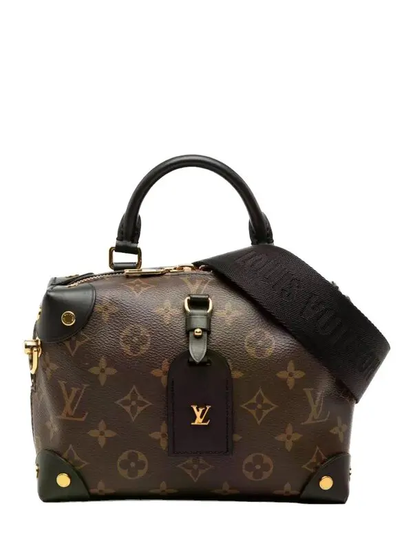 LOUIS VUITTON Monogram Petite Malle Souple Satchel - Brown