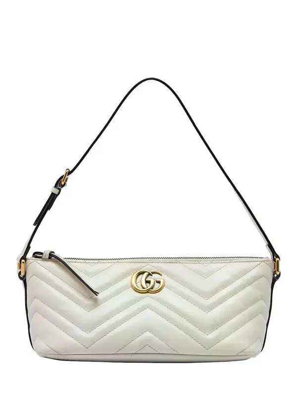 Gucci 2016-2026 Gg Marmont Matelasse Calfskin Shoulder Bag - White