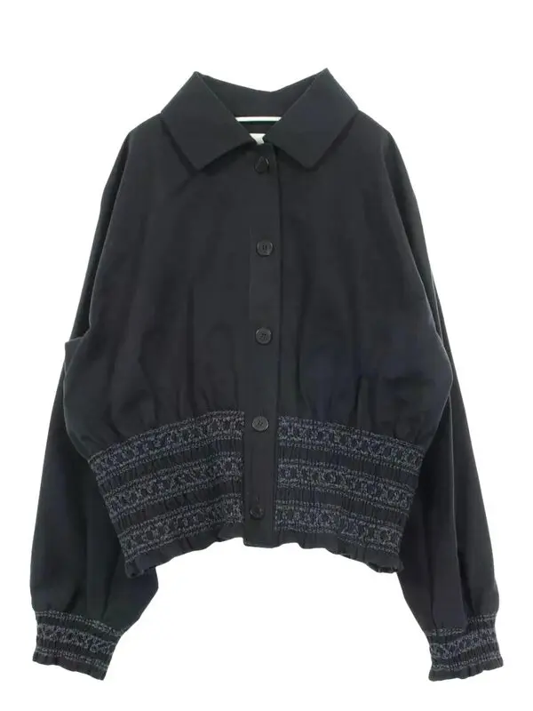 Hermès Embroidered Smocked Jacket - Blue