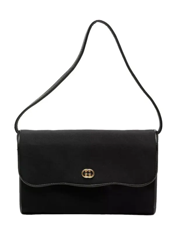 Gucci 20th Century Canvas Interlocking G Chain Shoulder Bag - Black