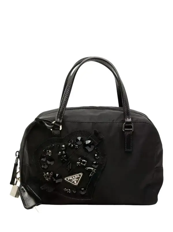 Prada 2000-2013 Tessuto Evening Heart Handbag - Black