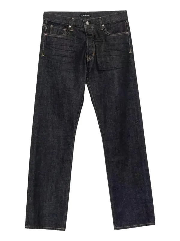 TOM FORD Straight-leg Whiskers-effect Jeans - Blue
