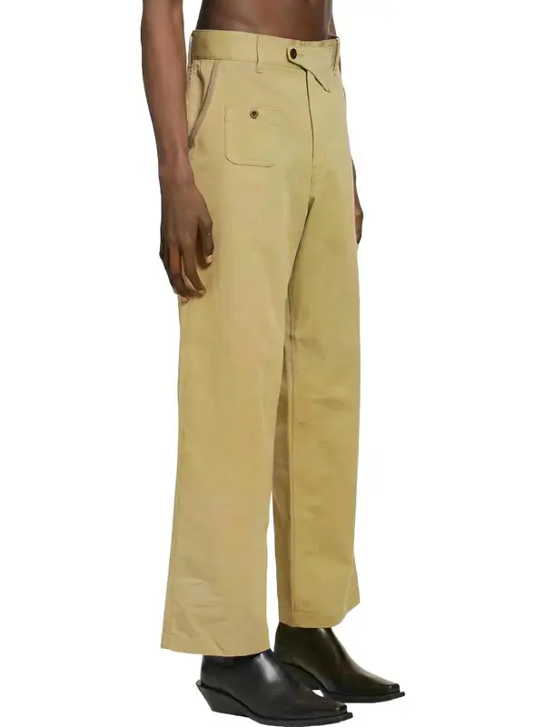 Junya Watanabe Beige Leather Trim Flared Trousers - Neutrals