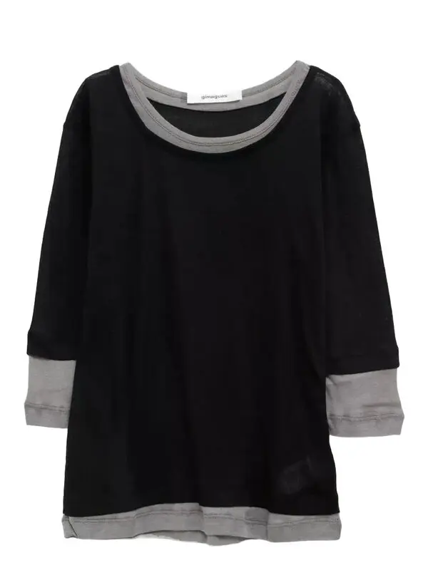 Gimaguas Gemma Layered Effect Long Sleeve T-shirt - Black