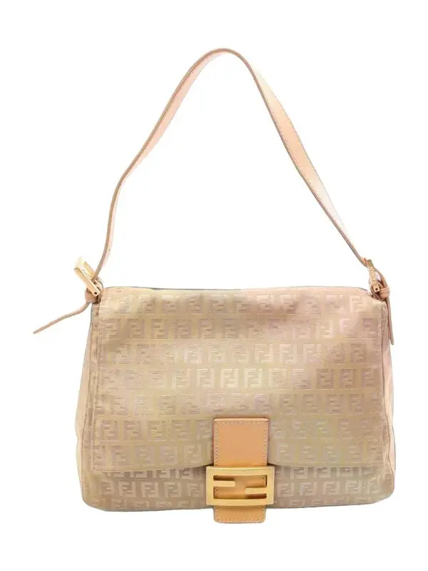 Fendi 2010s Zucchino Mamma Baguette Shoulder Bag - Neutrals