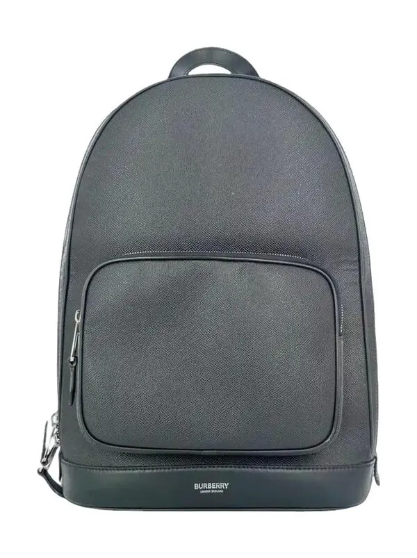 Burberry Rocco Logo-embossed Grained Leather Backpack - Black